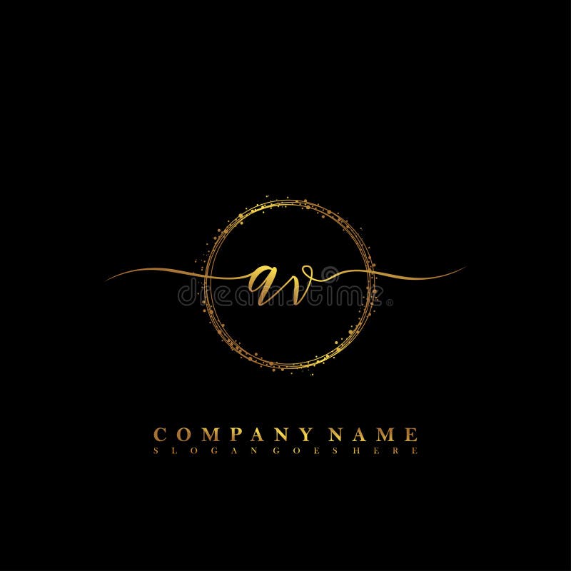 Initial Letter AV Beauty Handwriting Logo Vector Stock Vector ...