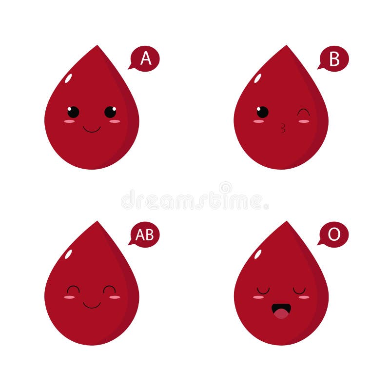 Blood Type Concept Illustration Character Stock Vector - Illustration ...