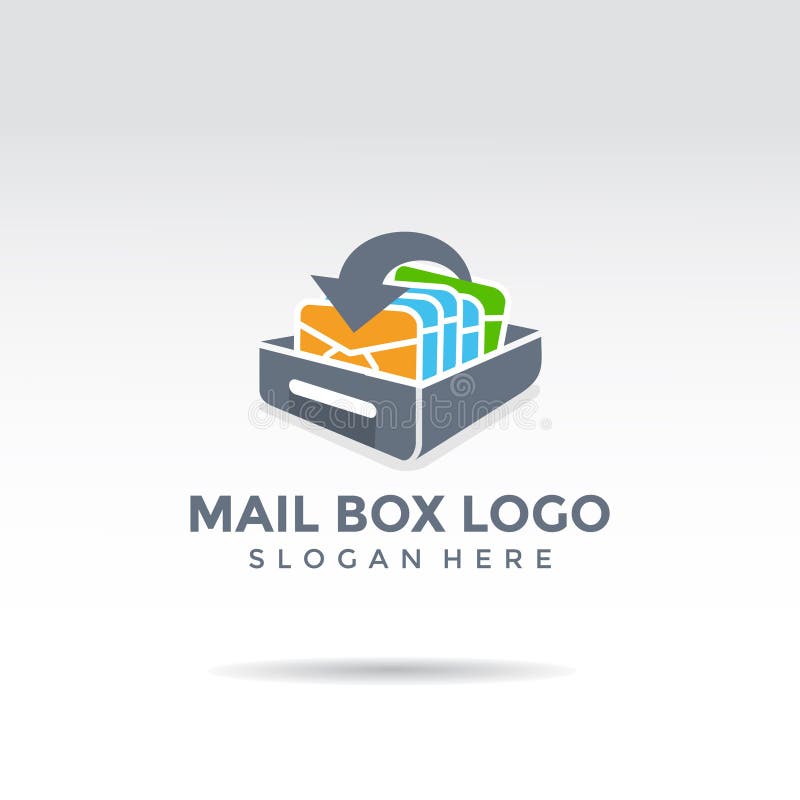 Mail Box Template Logo Design. File Office, Colorful Design. Vector ...