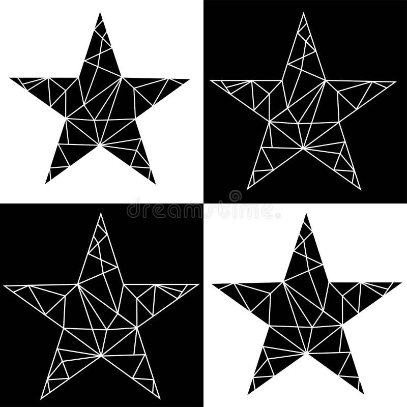 Print Geometric Diamond Star Art. Hand Drawn Vector Illustration Stock ...