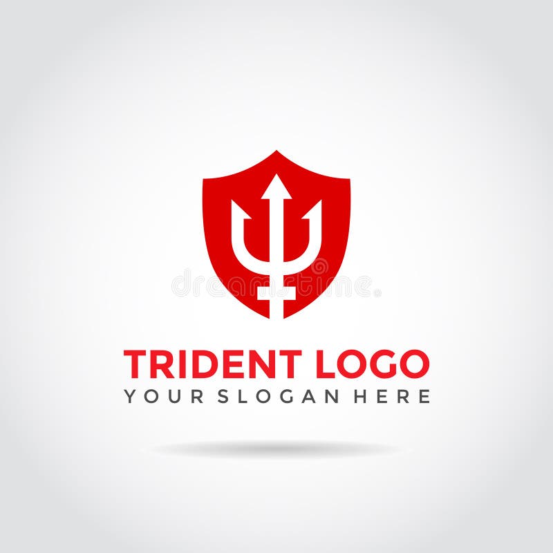 Trident Logo Template Design. Trident and Shield Stock Vector ...