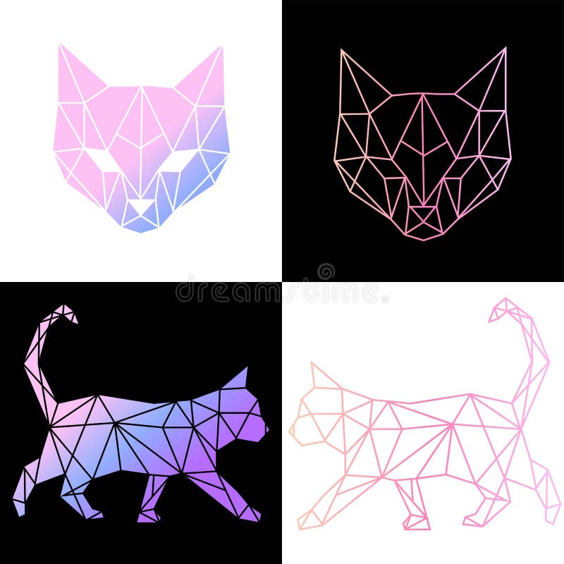 Print Vector Abstract Polygonal Geometric Paw PrintVector Abstract ...