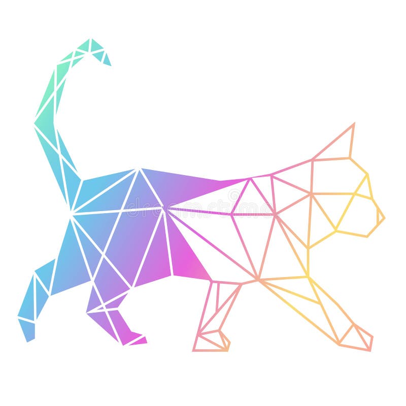 Geometric Cat Walking. Vector Seamless Pattern Illustration Stock ...