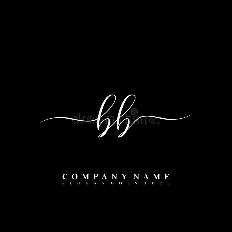 Initial Letter BB Beauty Handwriting Logo Vector Stock Vector ...