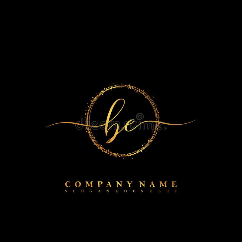 Initial Letter BE Beauty Handwriting Logo Vector Stock Vector ...