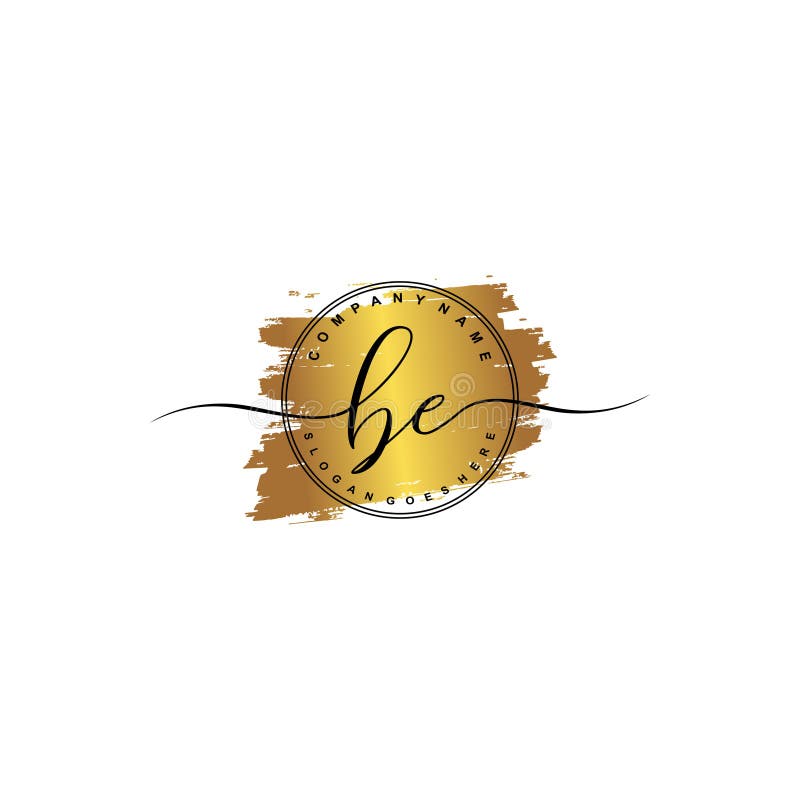 Initial Letter BE Beauty Handwriting Logo Vector Stock Vector ...
