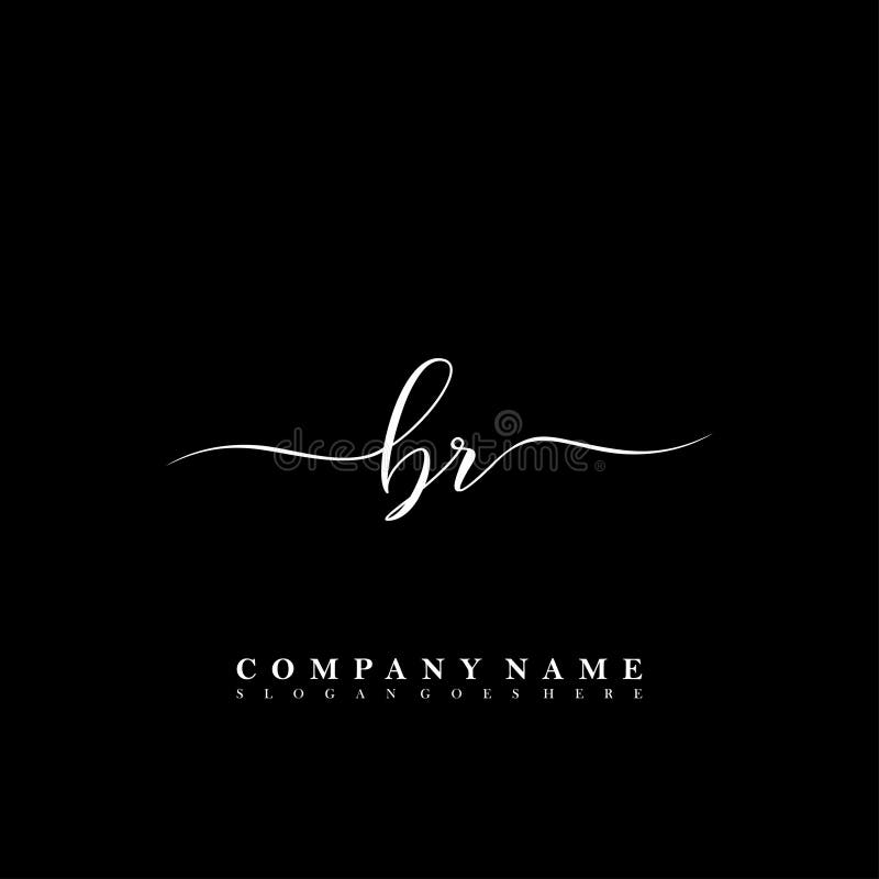 Initial Letter BR Beauty Handwriting Logo Vector Stock Vector ...