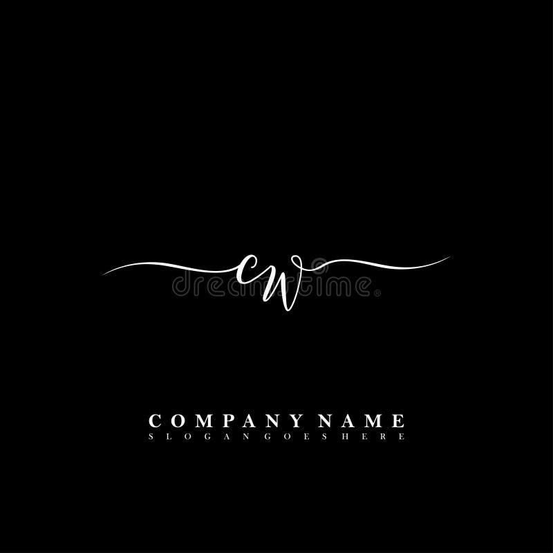Initial Letter CW Beauty Handwriting Logo Vector Stock Vector ...