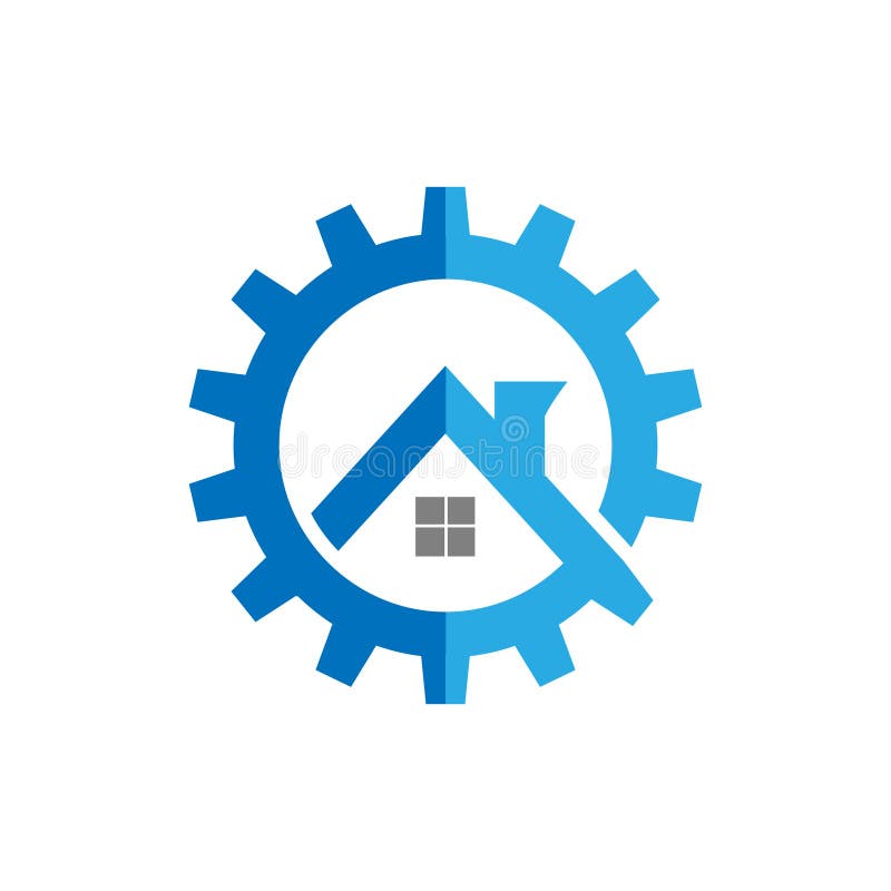 Gear House Logo Design Template. Abstract Vector Gear Home Icon. Stock ...