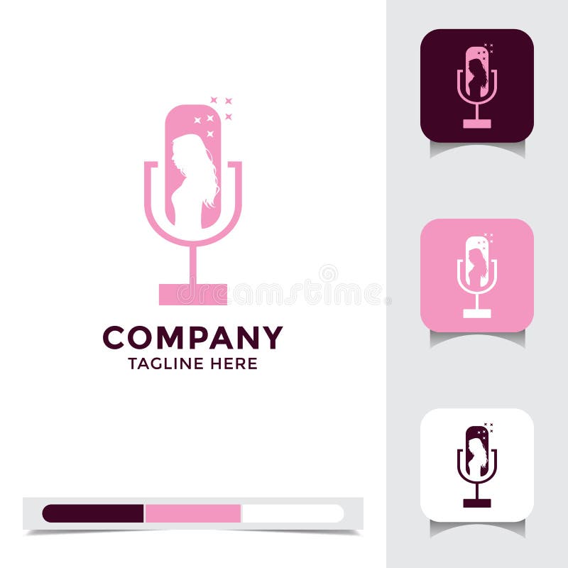 Woman Podcast Logo Stock Illustrations – 365 Woman Podcast Logo Stock ...