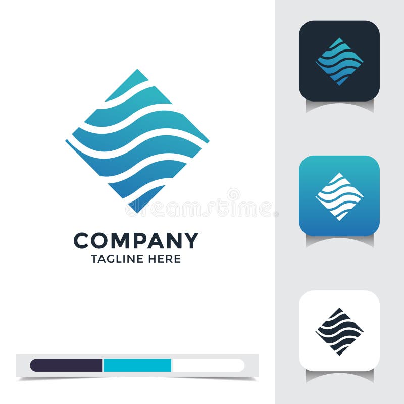 Logo Vector Design of Abstract River Wave Stock Vector - Illustration ...