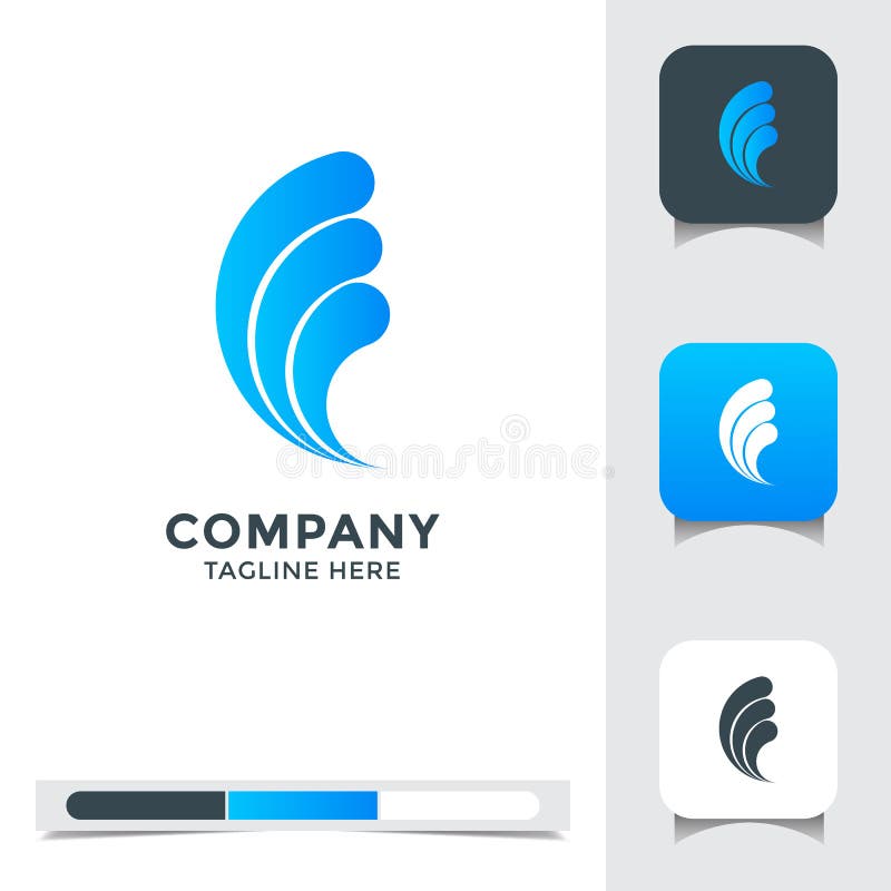 Logo Vector Design of Abstract Wave Stock Vector - Illustration of ...