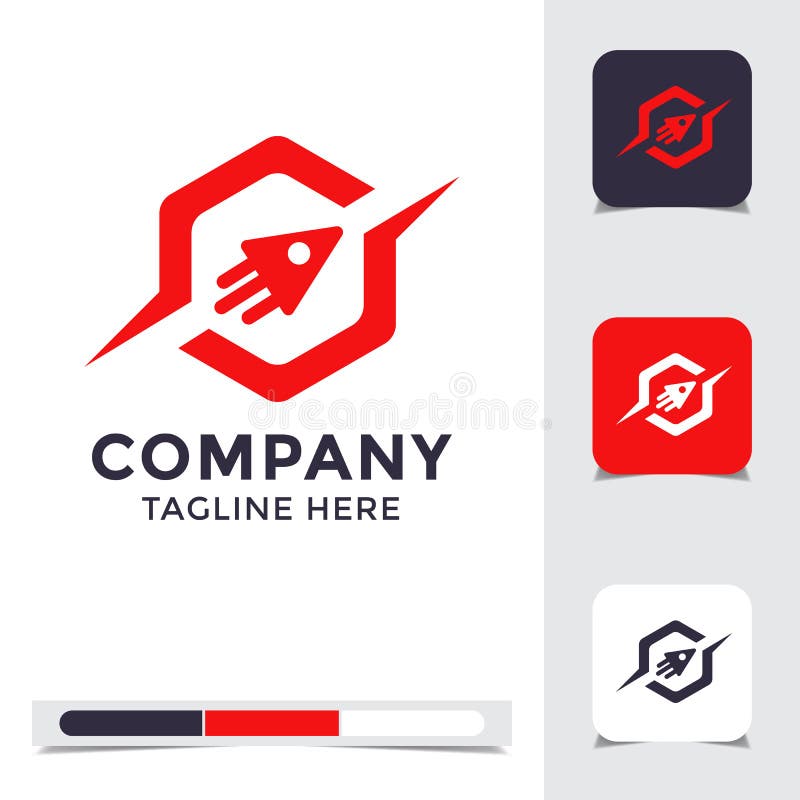 Logo Vector Design of Abstract Rocket Stock Vector - Illustration of ...