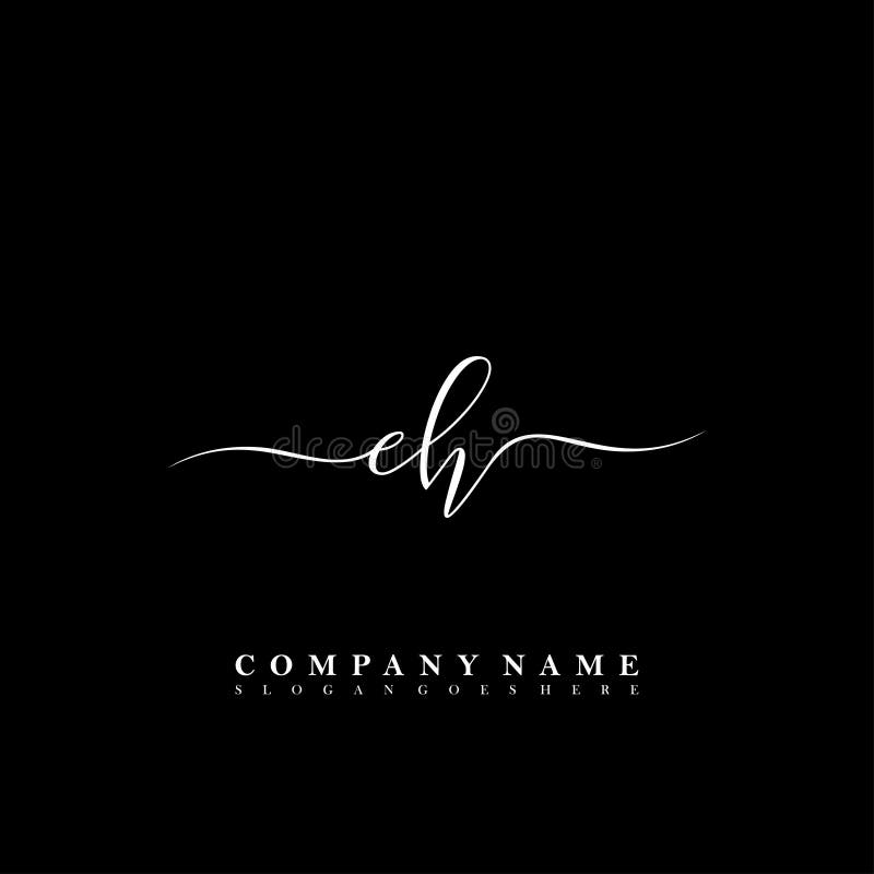 Initial Letter EH Beauty Handwriting Logo Vector Stock Vector ...