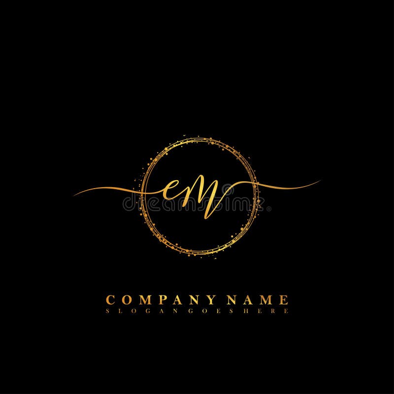 Initial Letter EM Beauty Handwriting Logo Vector Stock Vector ...
