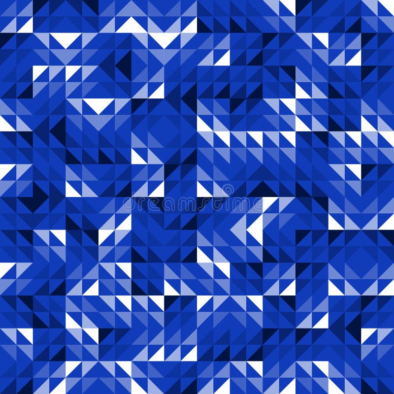 Seamless Blue Geometric Vector Pattern with Triangles. Modern and ...
