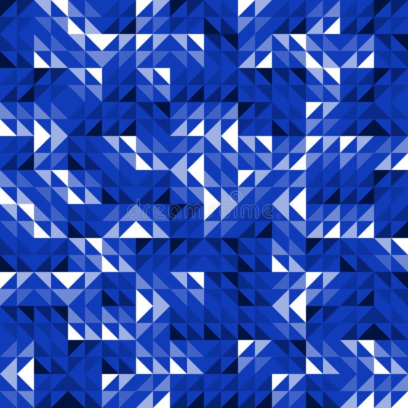 Seamless Blue Geometric Vector Pattern with Triangles. Modern and ...