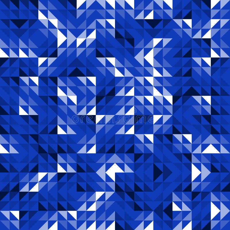 Seamless Blue Geometric Vector Pattern with Triangles. Modern and ...