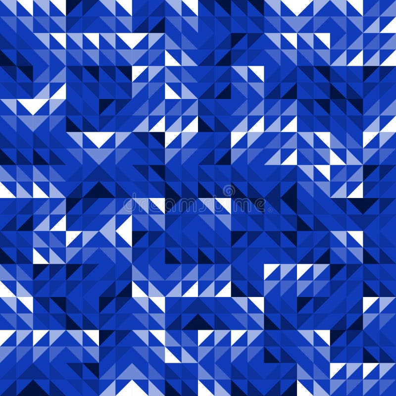 Seamless Blue Geometric Vector Pattern with Triangles. Modern and ...