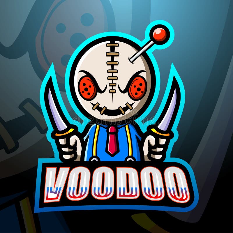 Voodoo Mascot Esport Logo Design Stock Vector - Illustration of cartoon ...