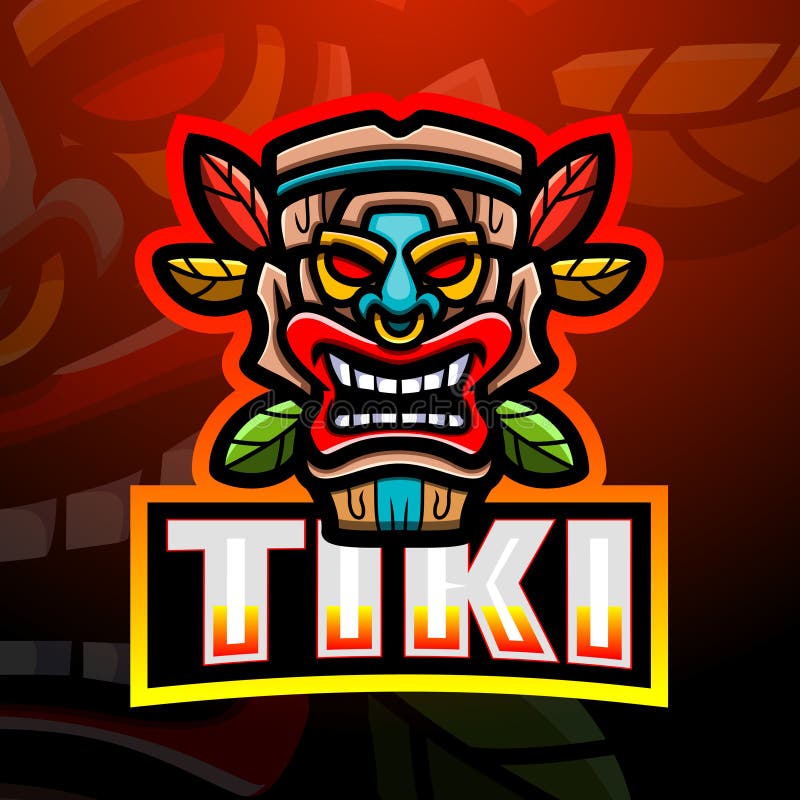 Tiki Mask Mascot Esport Logo Design Stock Vector - Illustration of club ...