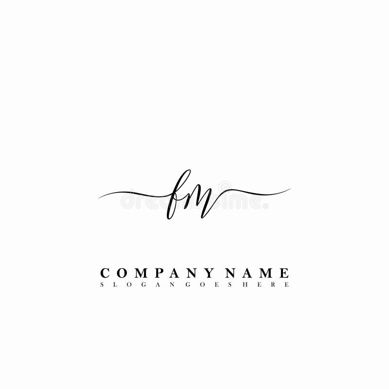 Initial Letter FM Beauty Handwriting Logo Vector Stock Vector ...