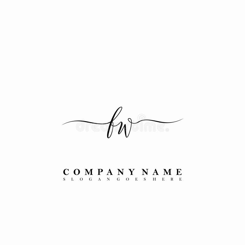 Initial Letter FW Beauty Handwriting Logo Vector Stock Vector ...