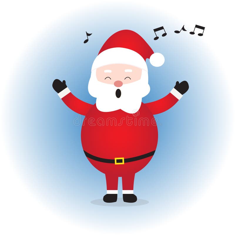 Santa Claus Sing a Song Illustration Vector Stock Illustration ...