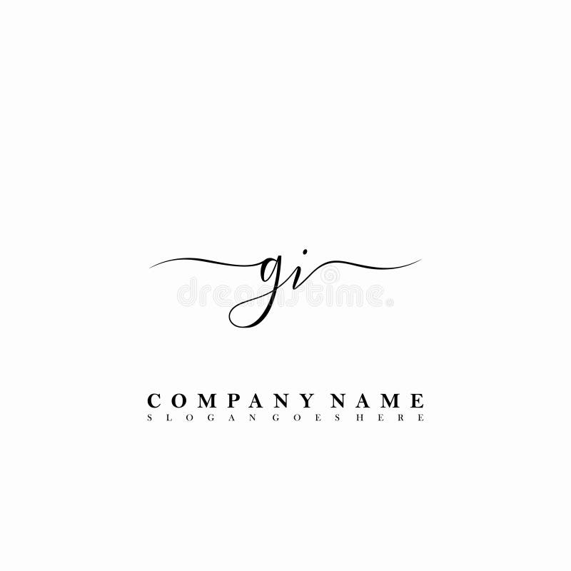 Initial Letter GI Beauty Handwriting Logo Vector Stock Vector ...