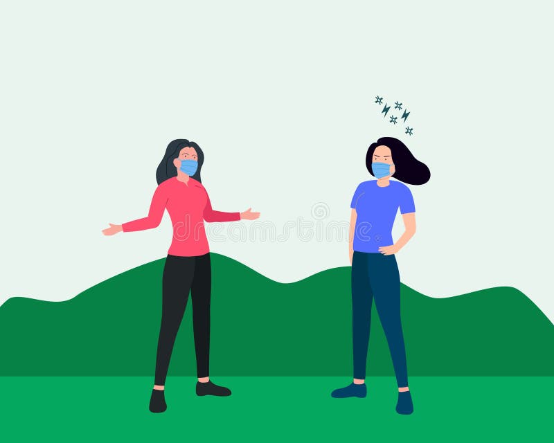 Two Women Arguing with Each Othe Stock Vector - Illustration of park ...