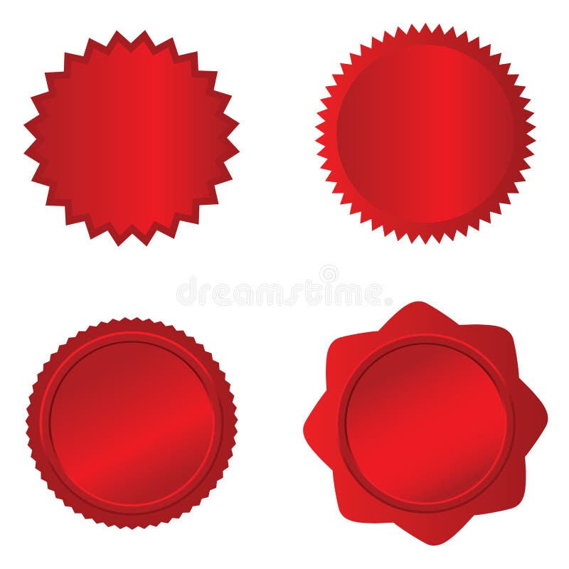 Red Badge Set4 Stock Vector Stock Vector - Illustration of starburst ...