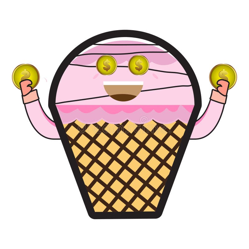 The Dollar Ice Cream Mascot Stock Vector - Illustration of celebration ...