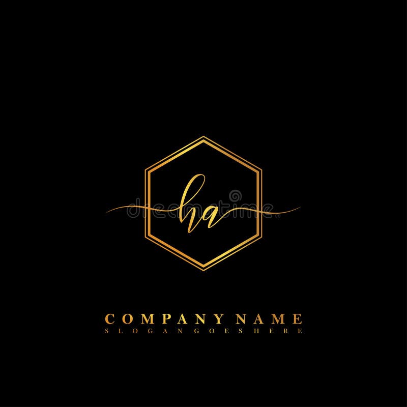 Initial Letter HA Beauty Handwriting Logo Vector Stock Vector ...