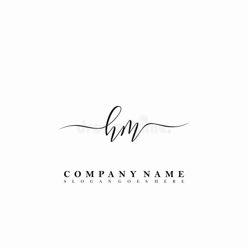 Initial Letter HM Beauty Handwriting Logo Vector Stock Vector ...