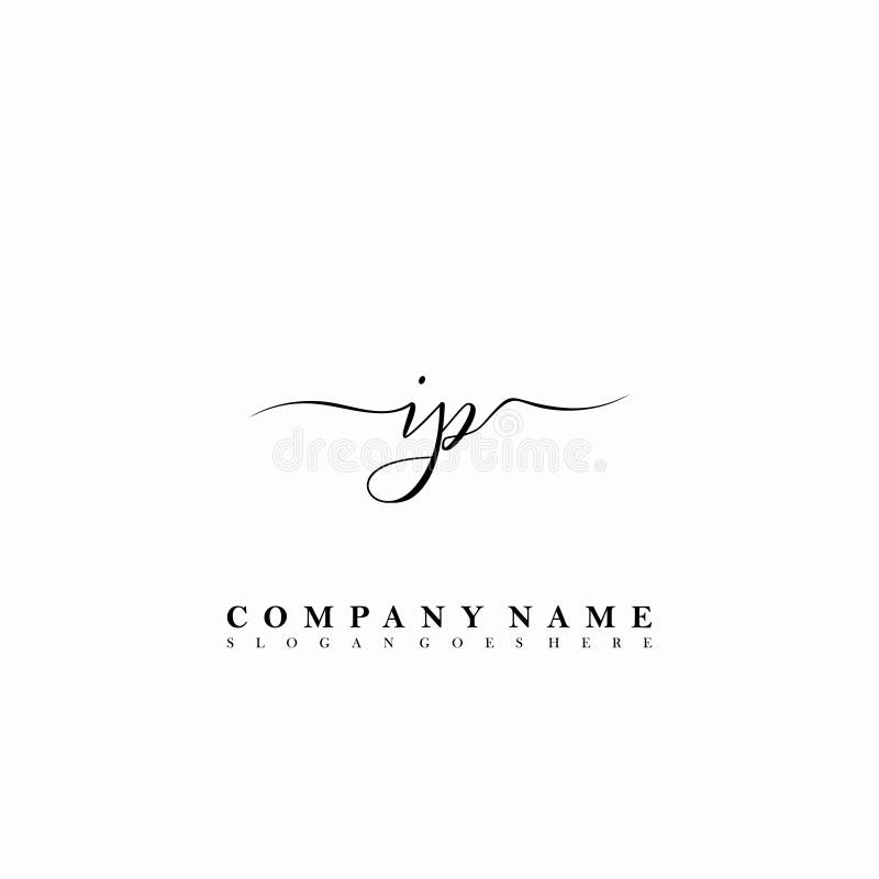 Initial Letter IP Beauty Handwriting Logo Vector Stock Vector ...