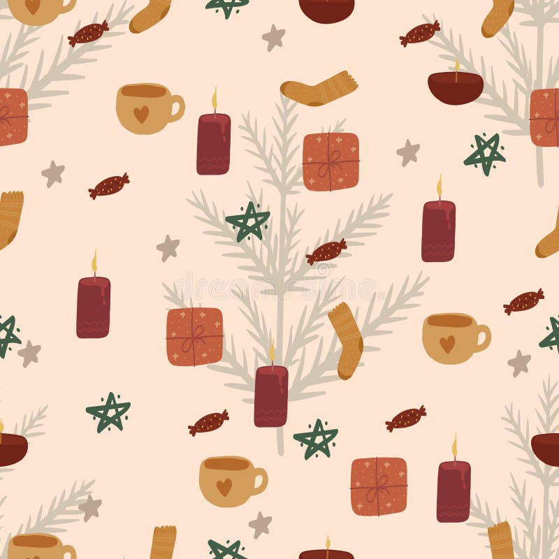 Christmas Seamless Pattern. Cute Seamless Pattern for Fabric Design ...