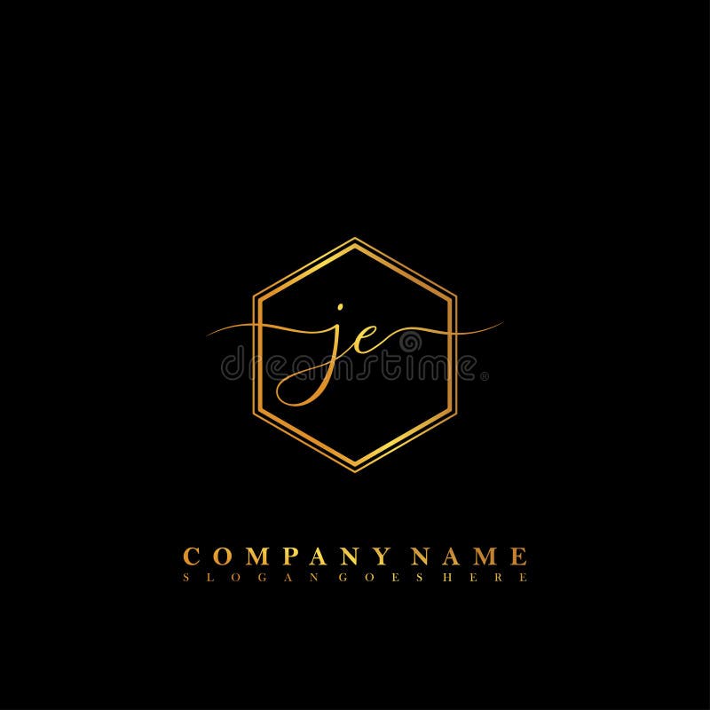 Initial Letter JE Beauty Handwriting Logo Vector Stock Vector ...