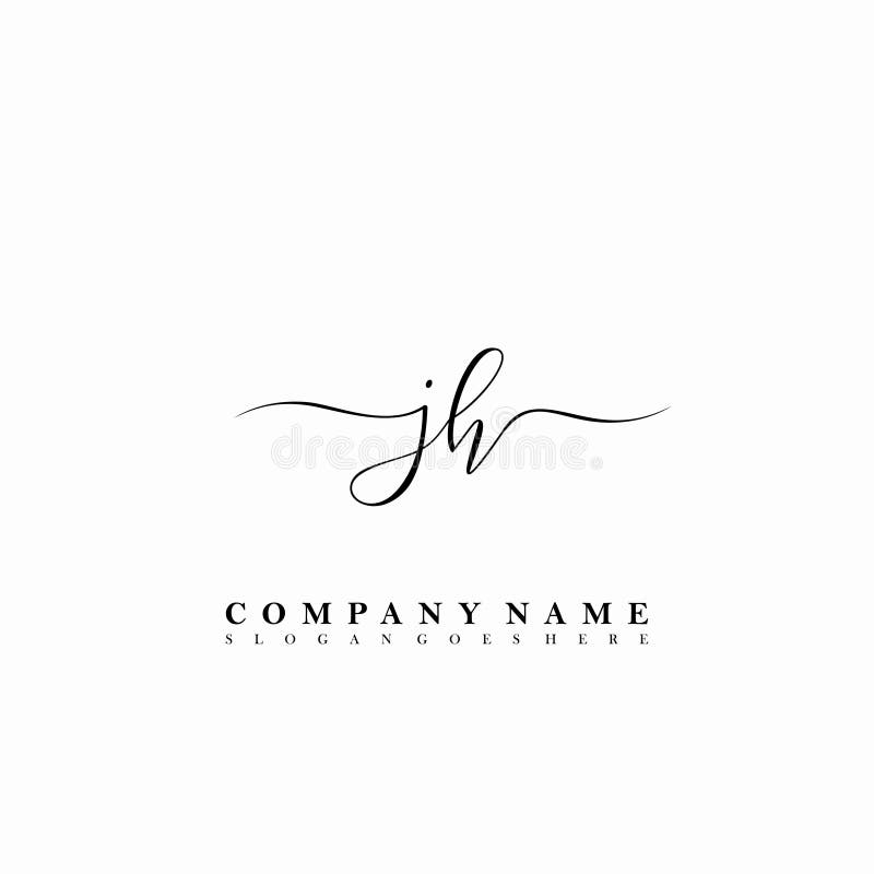 Initial Letter JH Beauty Handwriting Logo Vector Stock Vector ...