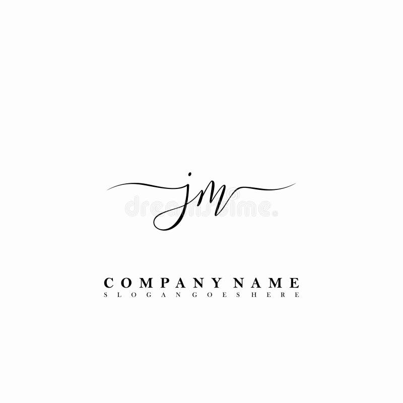 Initial Letter JM Beauty Handwriting Logo Vector Stock Vector ...