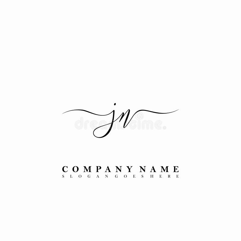 Initial Letter JN Beauty Handwriting Logo Vector Stock Vector ...
