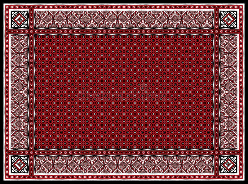 Frame & Border with Red Background in Sindhi Ajrak Style, Vector ...