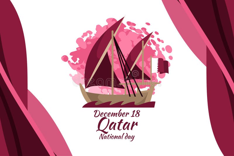 December 18, Qatar National Day Vector Illustration Stock Vector ...