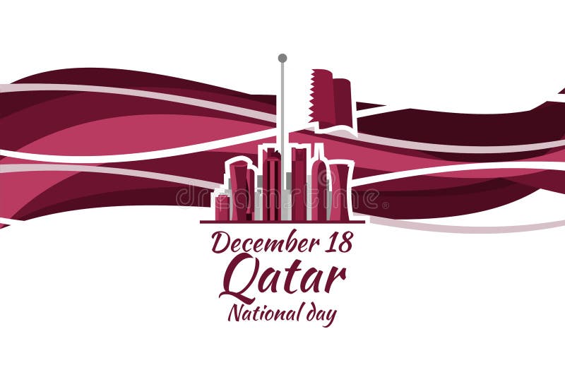 December 18, Qatar National Day Vector Illustration Stock Vector ...
