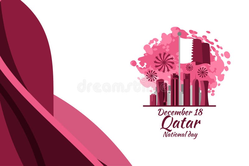 December 18, Qatar National Day Vector Illustration Stock Vector ...