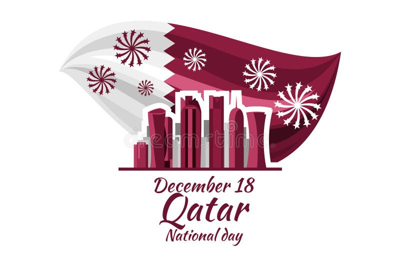 December 18, Qatar National Day Vector Illustration Stock Vector ...