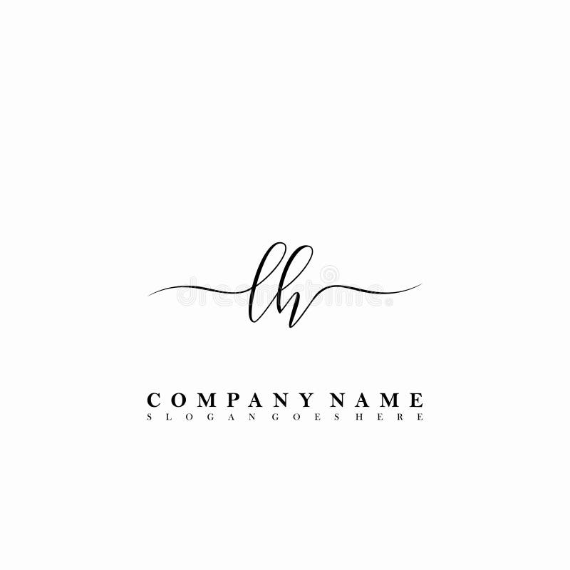 Initial Letter LH Beauty Handwriting Logo Vector Stock Vector ...