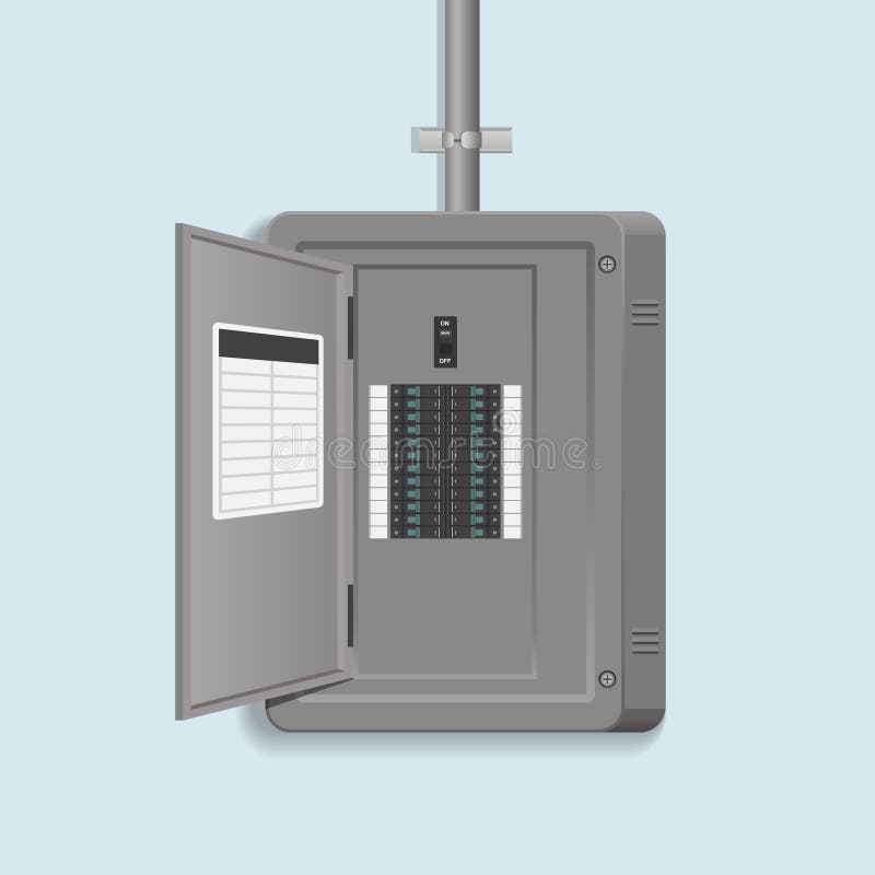 Electric Box on Wall with Steel Tube Stock Vector - Illustration of ...