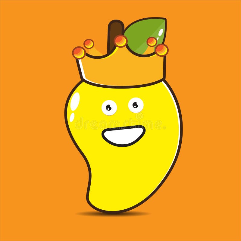 Mascot King Mango Vector Illustration Stock Vector - Illustration of ...