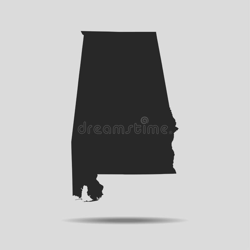 Map of the Alabama stock vector. Illustration of state - 204634492