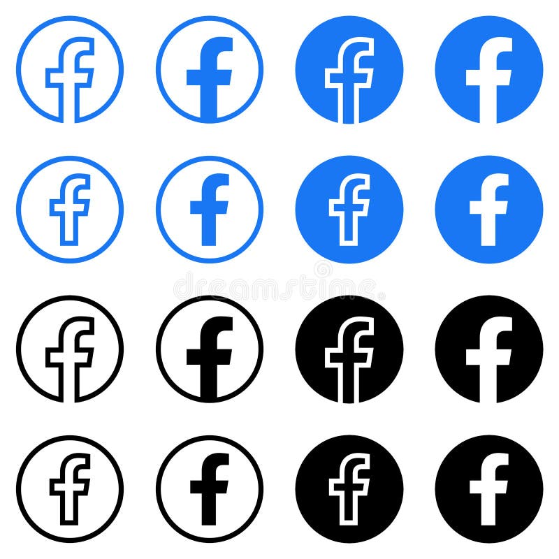 Facebook Logo - Vector Set Collection - Black Silhouette Shape ...